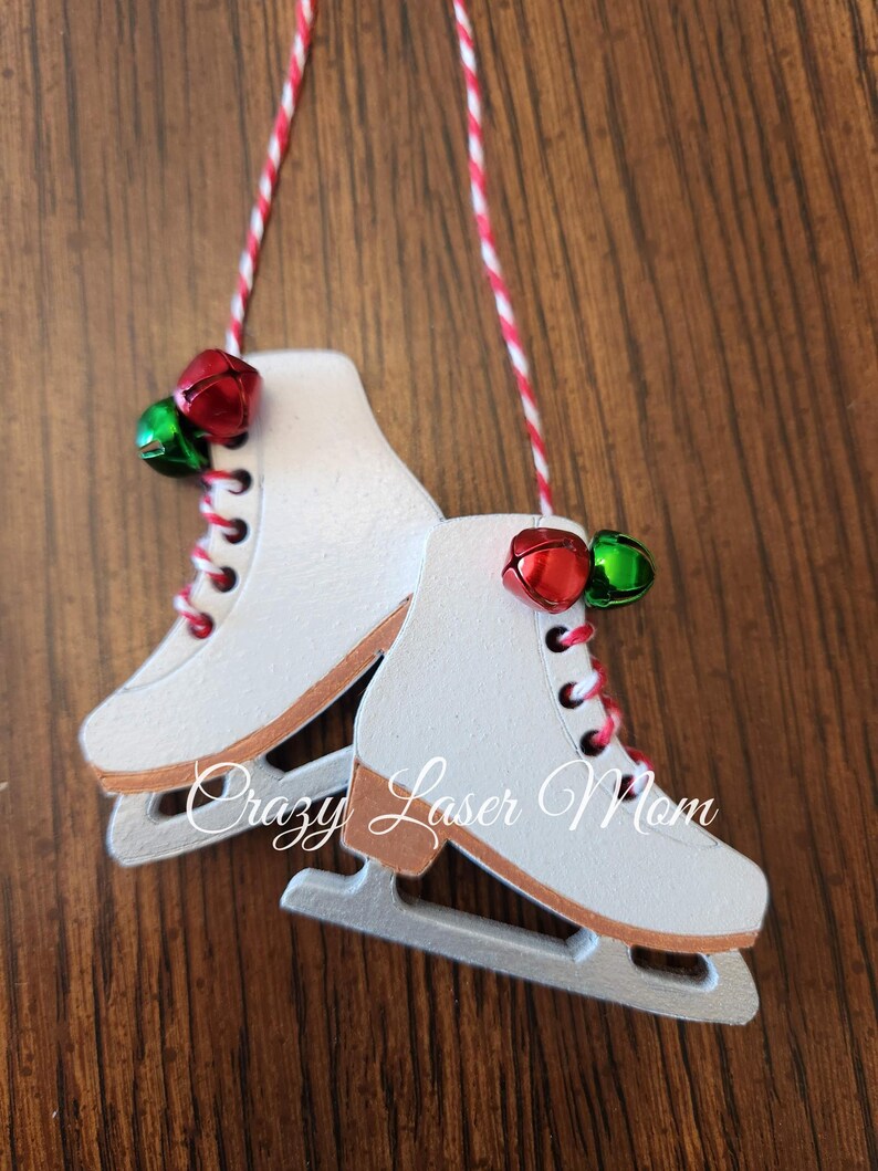 Ice Skates Ornament - File Only, SVG, PNG, Christmas Ornament, Ice ...