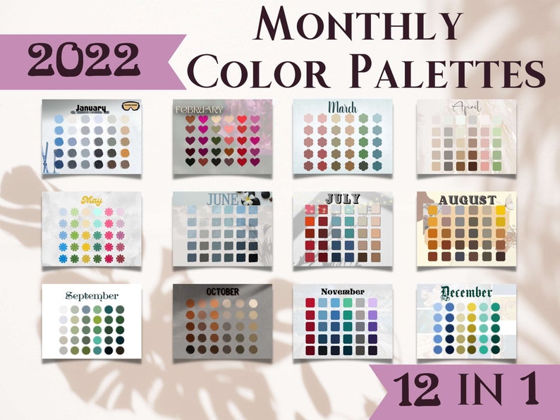 2022 Monthly Moodboard Color Palette | Digital Color Palettes ...