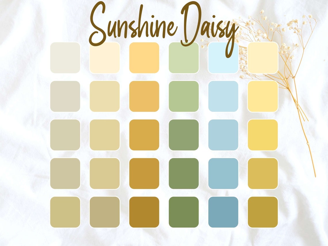 Sunshine Daisy Color Palette Sunshine Moodboard Palette - Etsy