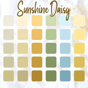 Sunshine Daisy Color Palette Sunshine Moodboard Palette - Etsy