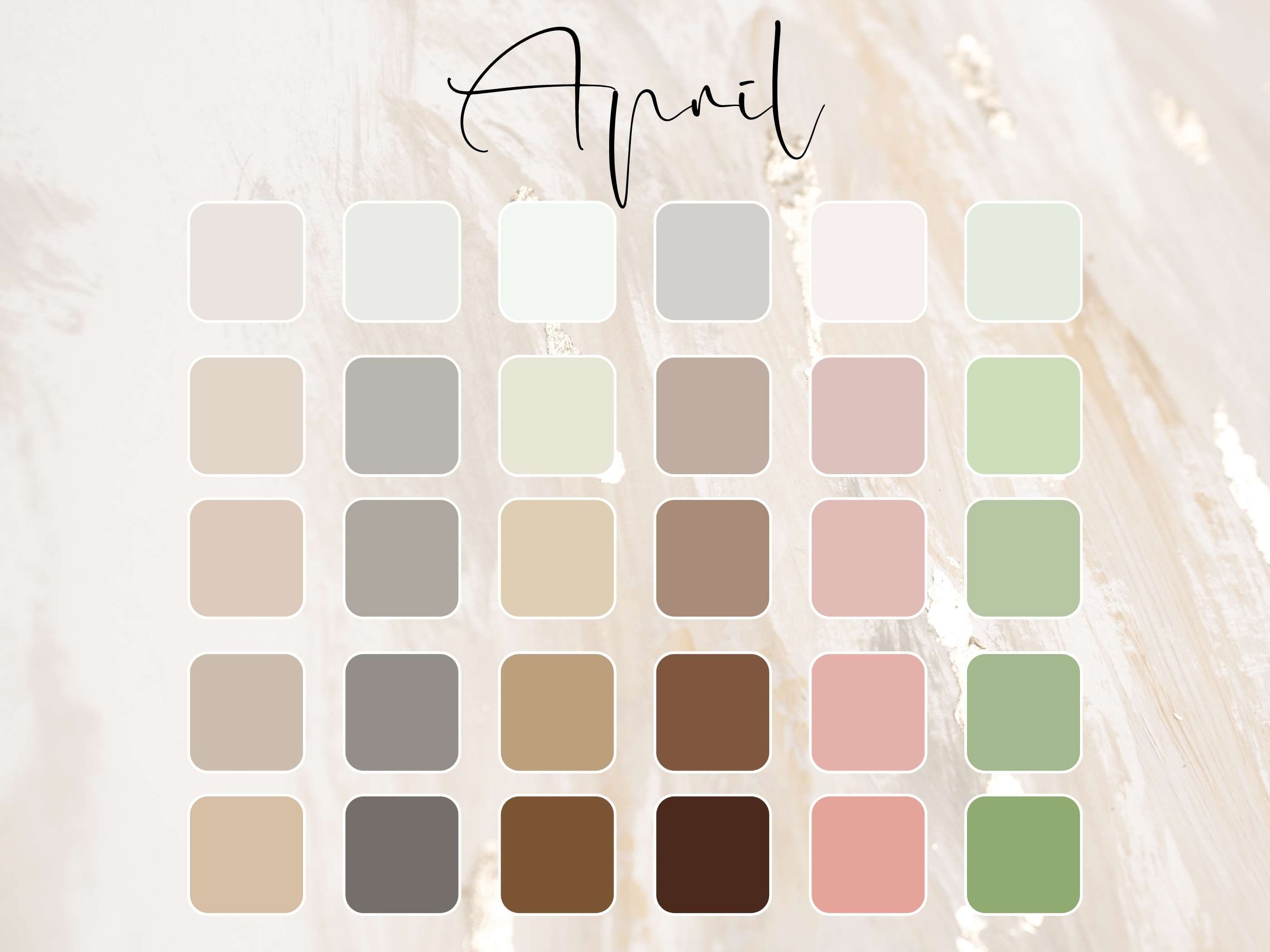 April Color Palette | HEX, RGB, CMYK Codes | Spring Neutral Color Tones ...