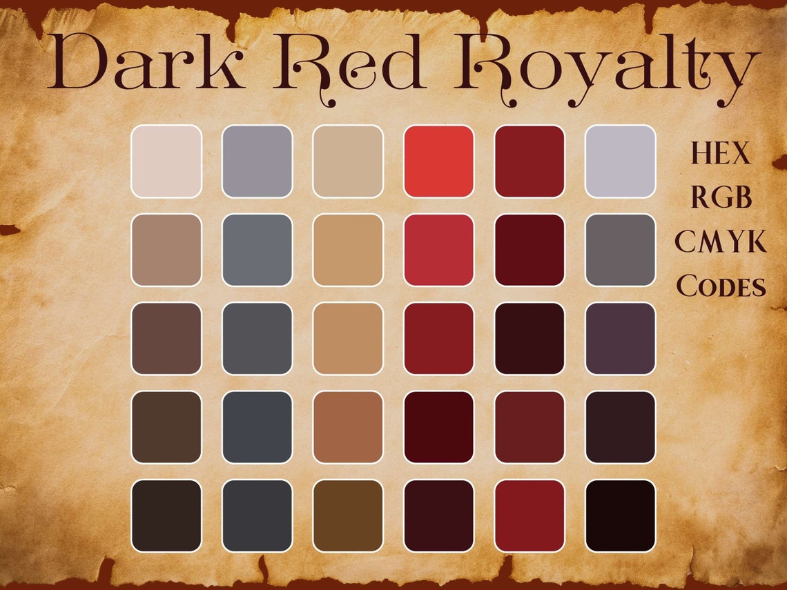Dark Red Royalcore Color Palette | HEX RGB CMYK Code | Branding Colors ...