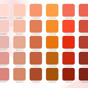 Peach Color Palette | Peach HEX RGB CMYK Codes | Warm Orange Red Color ...