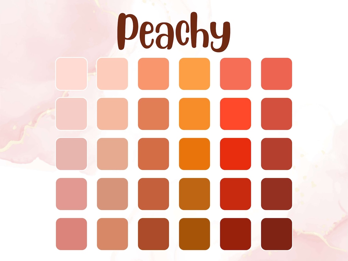 Peach Color Palette | Peach HEX RGB CMYK Codes | Warm Orange Red Color ...