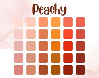 Peach Color Palette | Peach HEX RGB CMYK Codes | Warm Orange Red Color ...