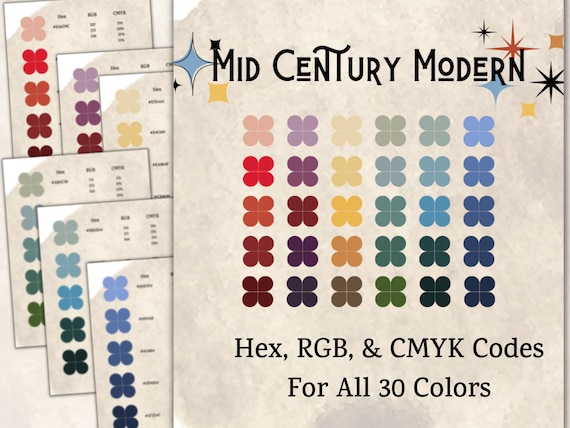 Retro Color Palette Branding Colors Digital Color Palette | Etsy