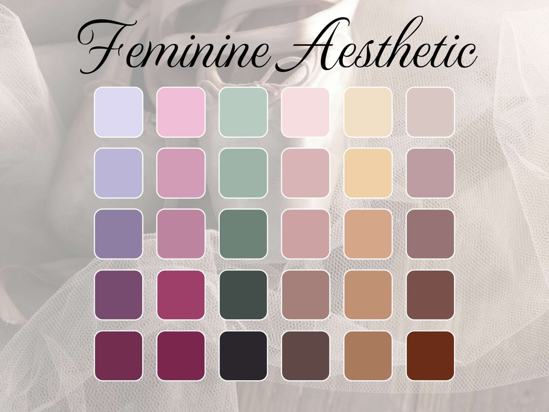 Feminine Aesthetic Color Palette | HEX RGB CMYK Codes | Color Palette ...