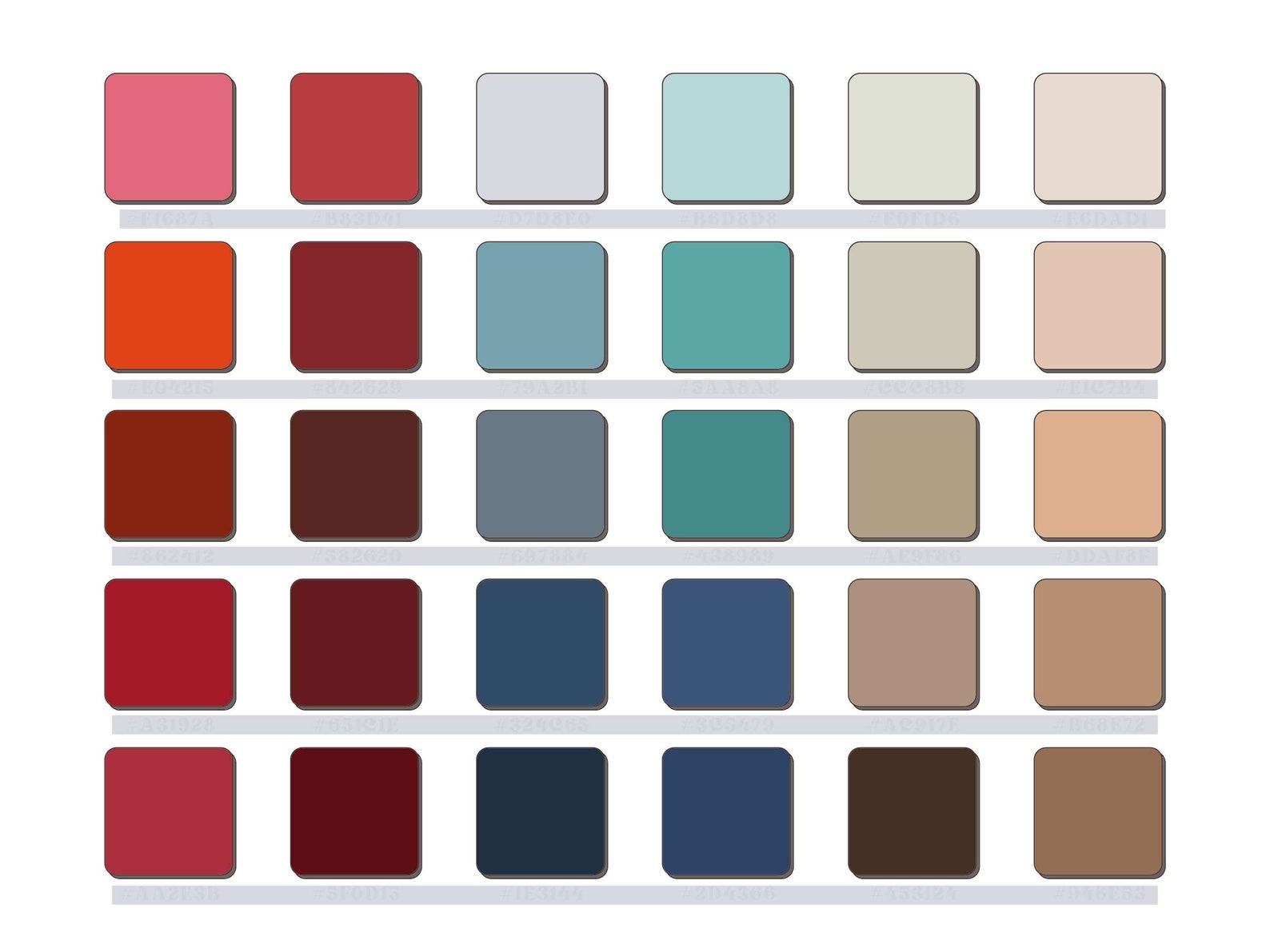 July Color Palette | HEX RGB CMYK Codes | Digital Color Palette ...