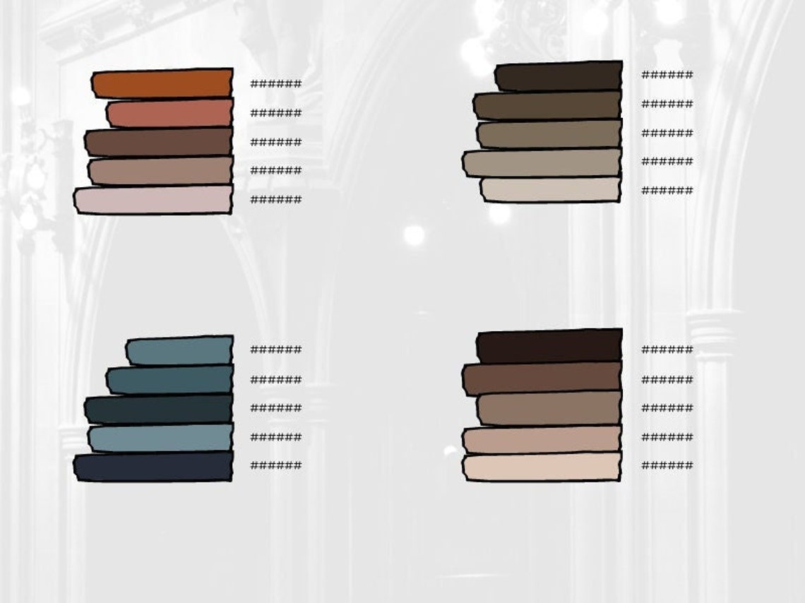 Academia Color Palettes With Hex Codes for 20 Colors Color - Etsy