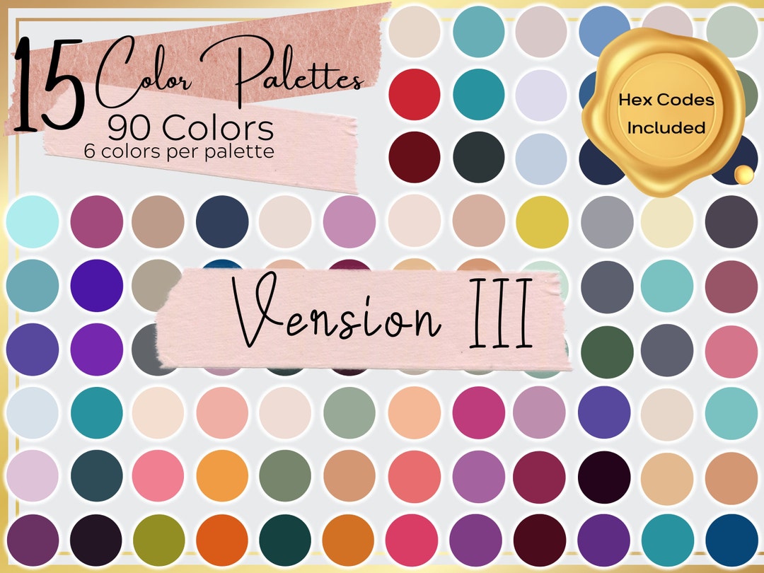 Color Palette Version 3 Bundle With Hex Codes Color Palette Bundle ...