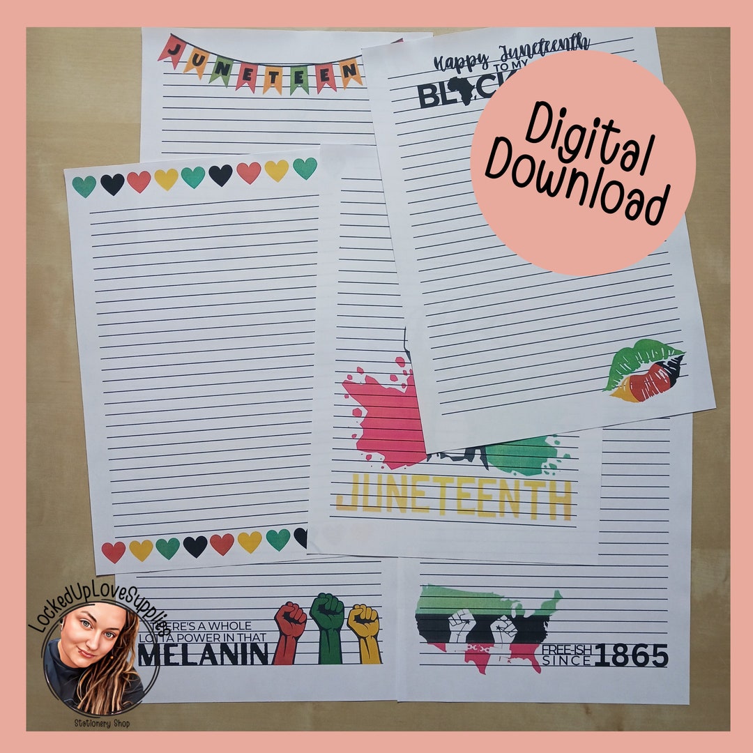 Juneteenth Writing Paper Set | 6 Designs | Download | Prisonwife | Long ...