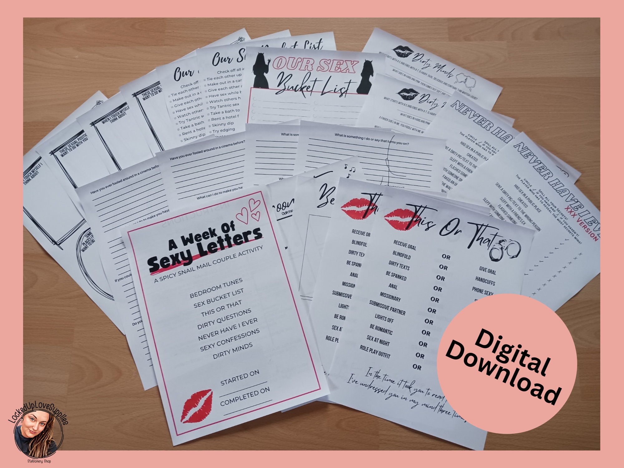 A Week of Sexy Letters Snail Mail Couple Activity 20 Pages - Etsy