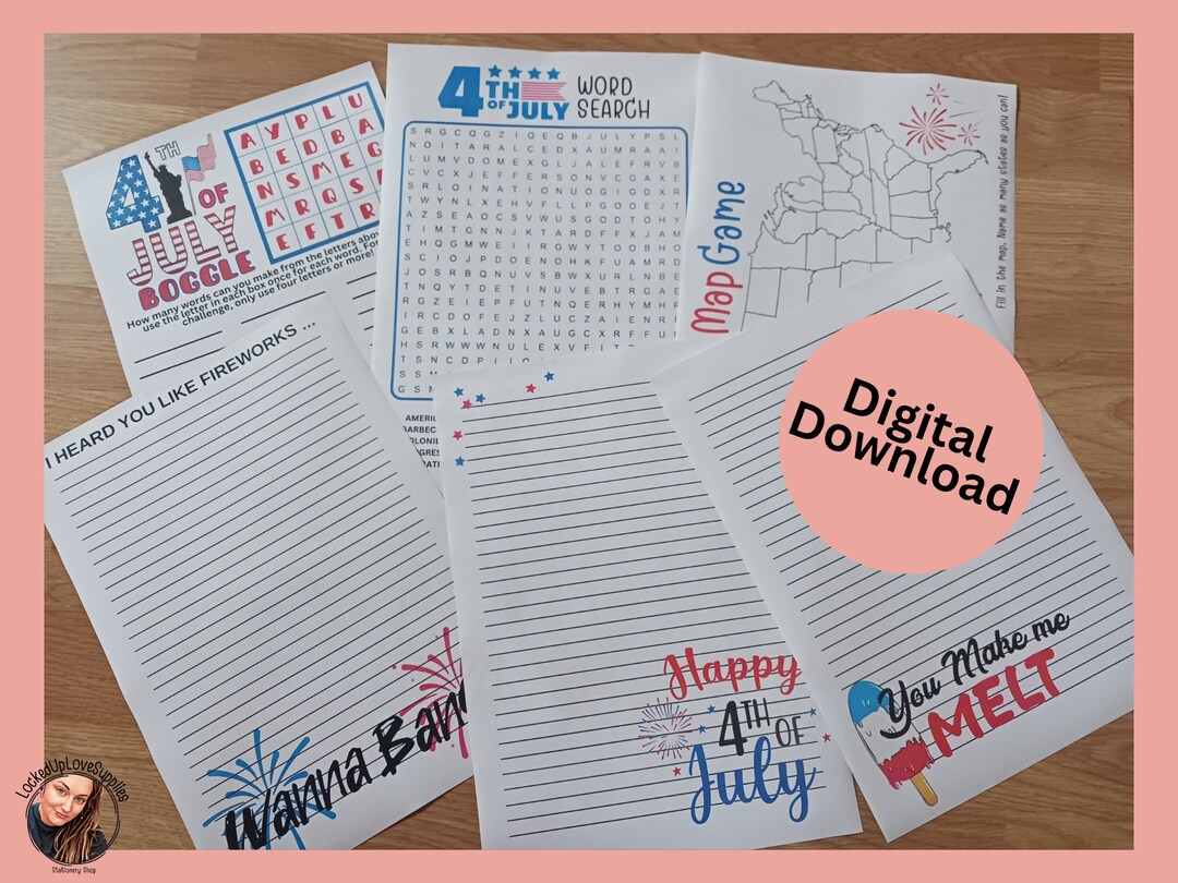 4th of July Bundle | 3 Games + Writing Paper | Download | Prisonwife ...