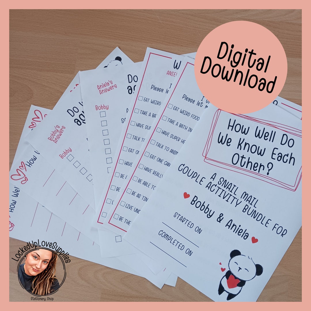 How Well Do We Know Each Other? | 6 Sheets | Custom Snail Mail Couple ...