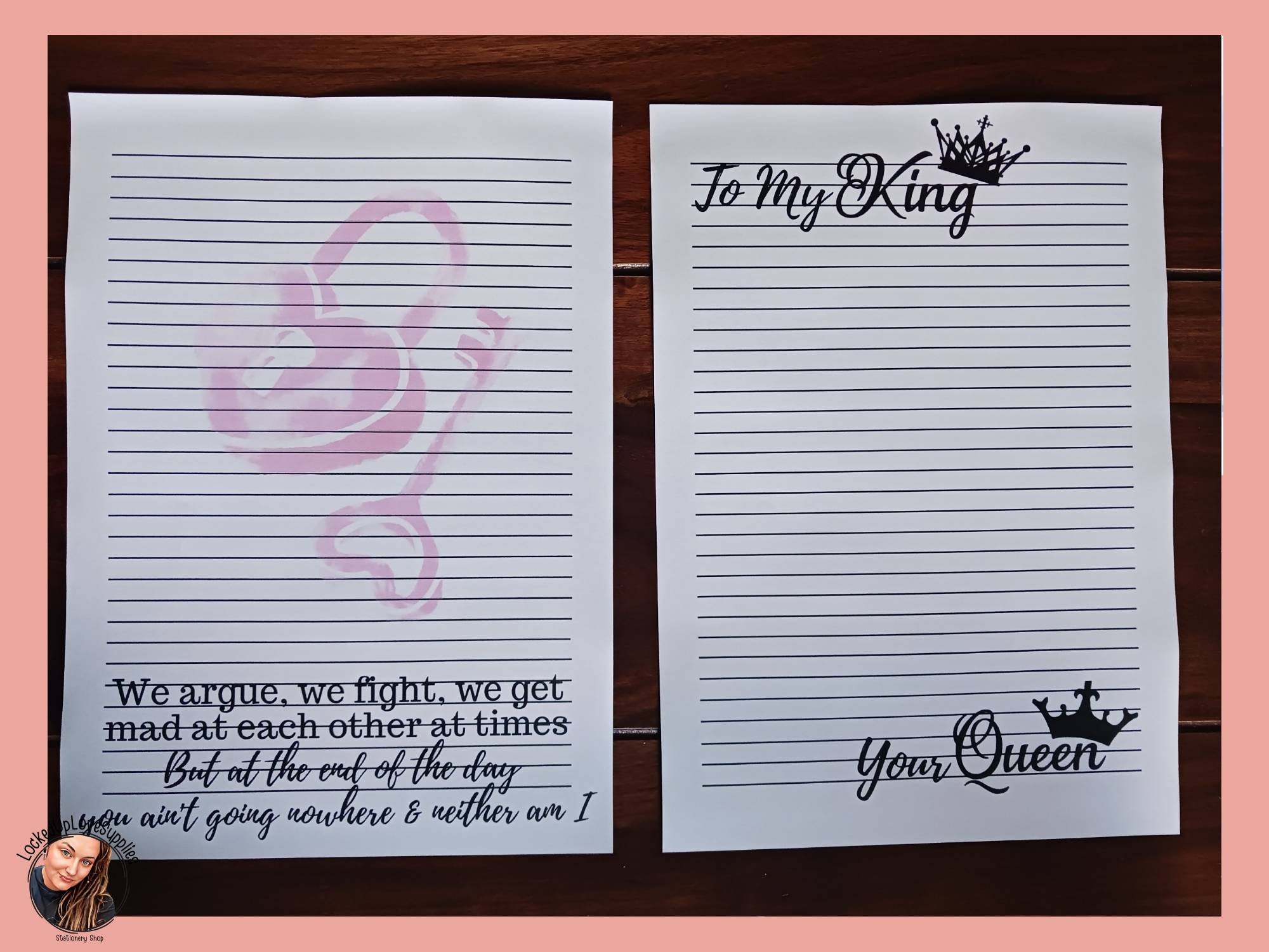 Loyalty is Royalty Writing Paper Set 6 Designs Printed - Etsy
