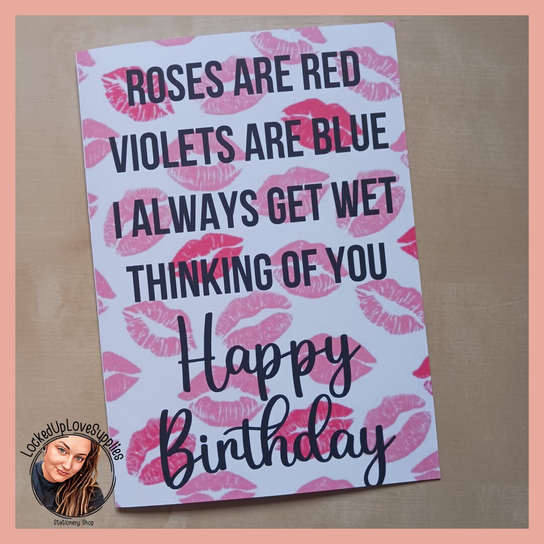 Kisses Birthday Card | Greeting Card + Envelope | Prison Wife | Long ...