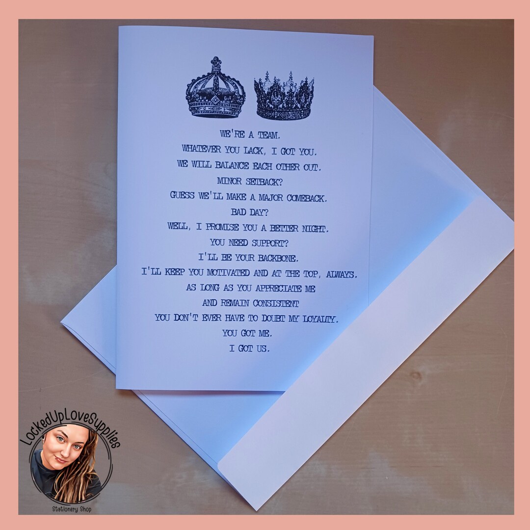 We're A Team Greeting Card | Couple | Greeting Card + Envelope | Prison ...