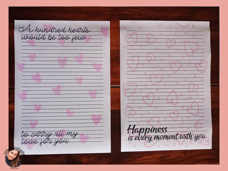 Patterned Writing Paper Set 6 Designs Printed Version - Etsy