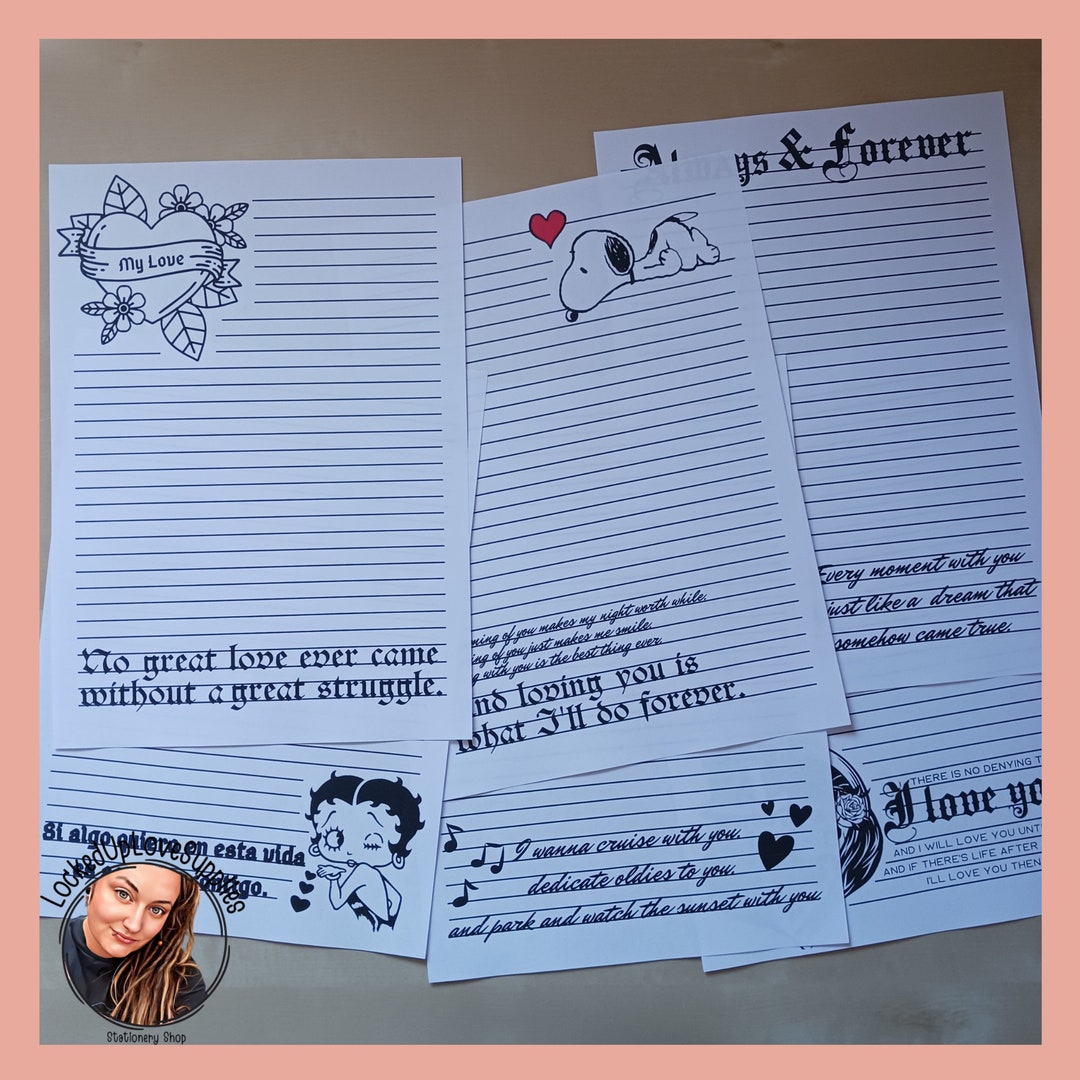 Chicana Love Writing Paper Set | 6 Designs | Printed Version | Prison ...