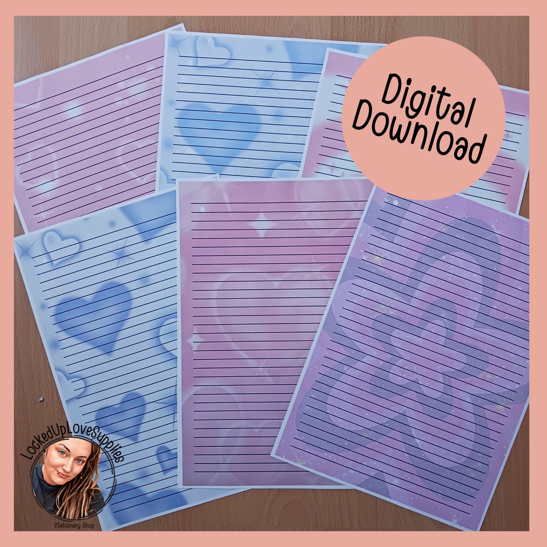 Y2K Writing Paper Set | 6 Designs | Download | Prisonwife | Long ...