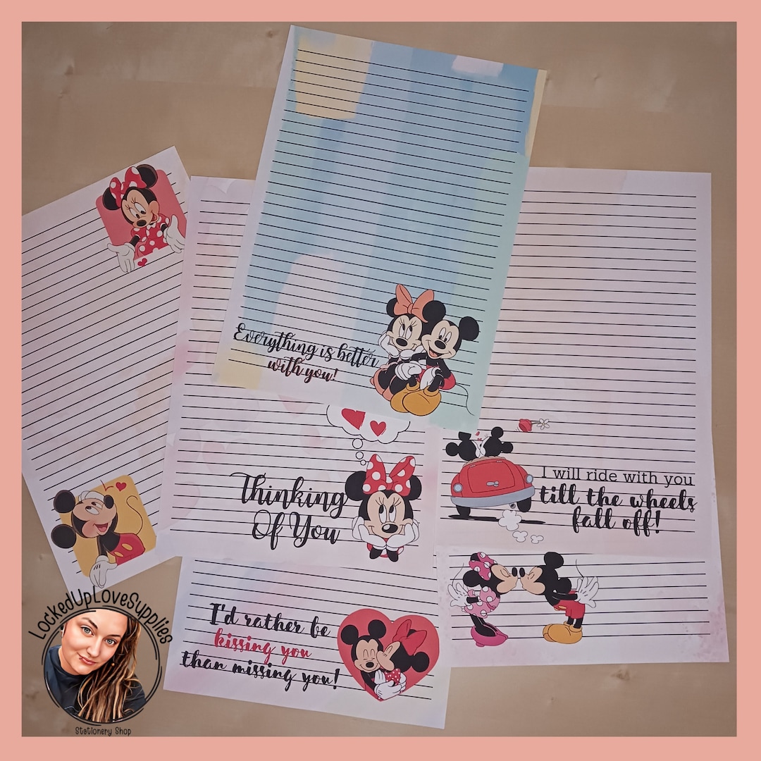 Mickey & Minnie Writing Paper Set 6 Designs Printed Version Prison Wife ...