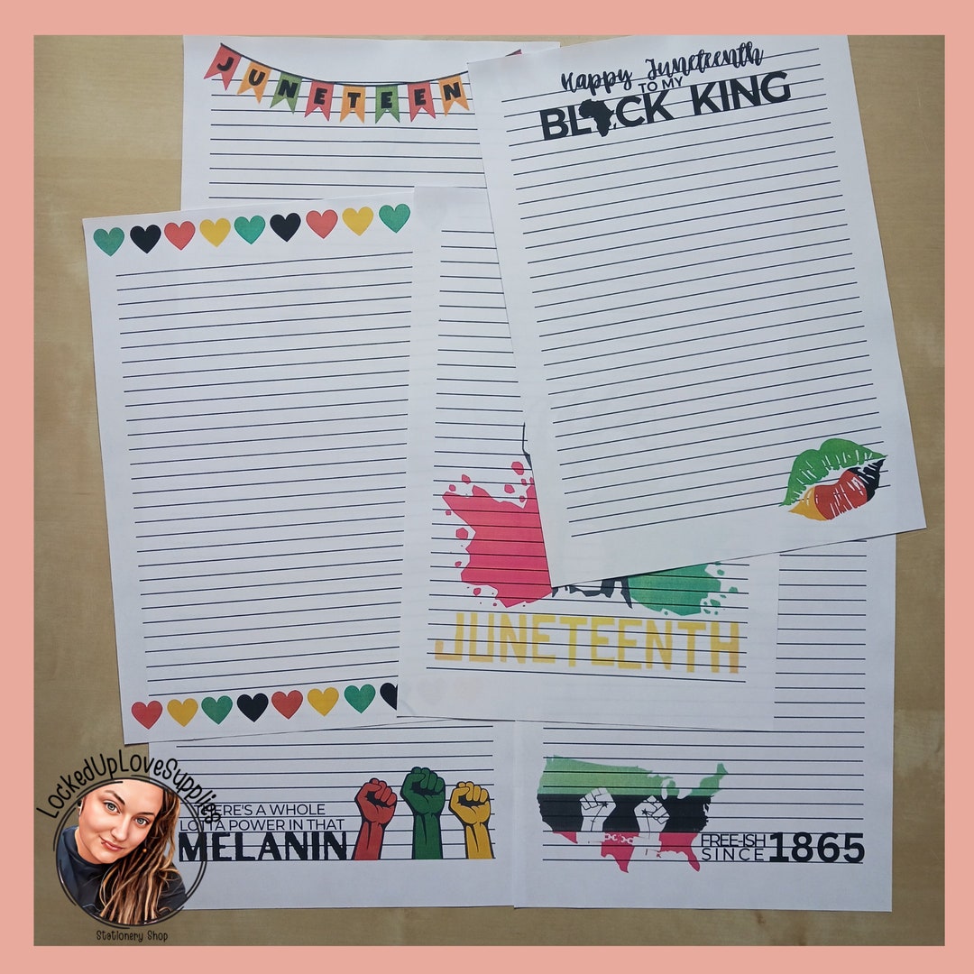 Juneteenth Writing Paper Set | 6 Designs | Printed Version | Prison ...