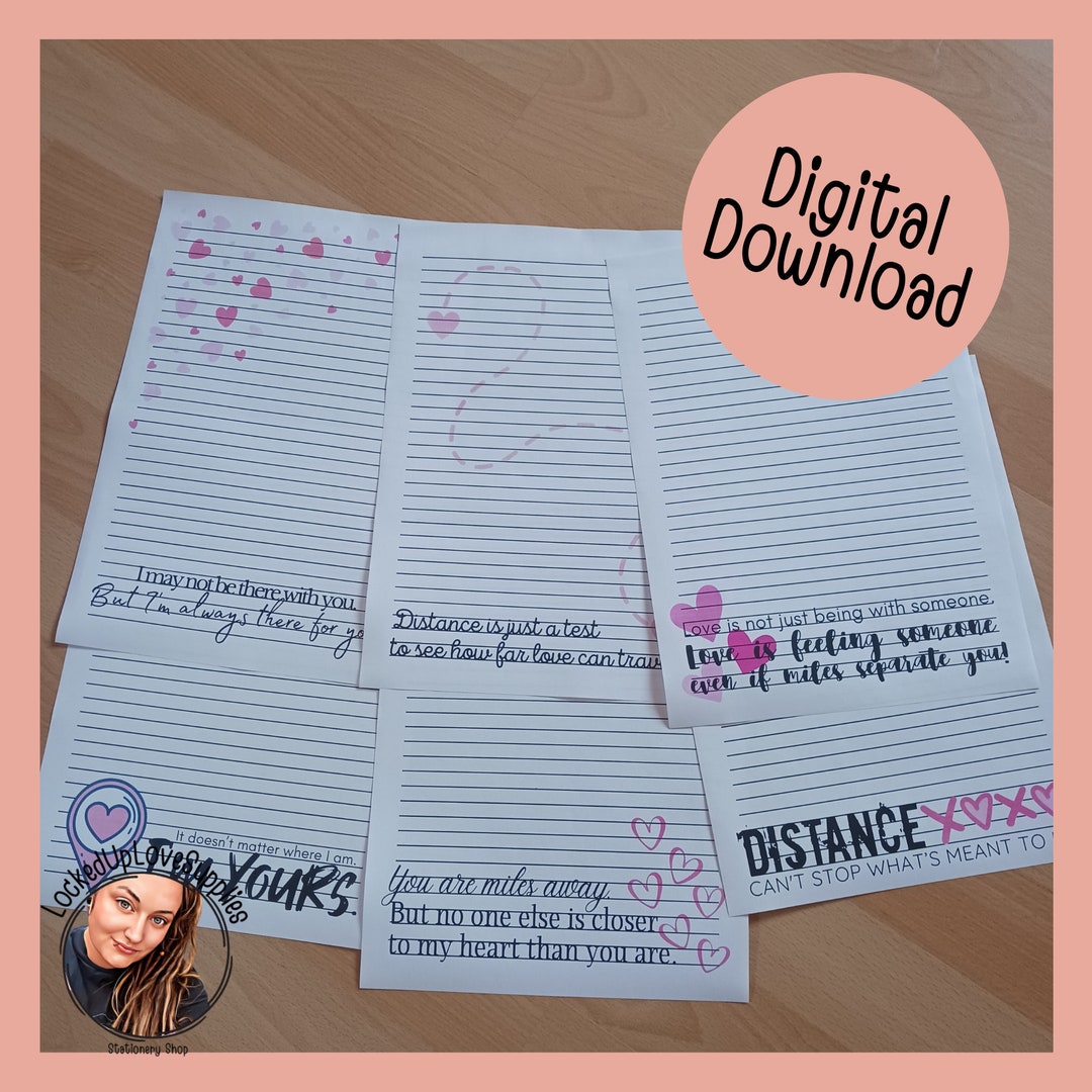 Long Distance Love Writing Paper Set | 6 Designs | Download ...