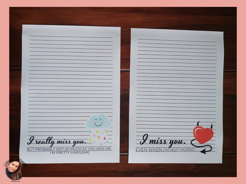 Funny Love Writing Paper Set 6 Designs Printed Version - Etsy