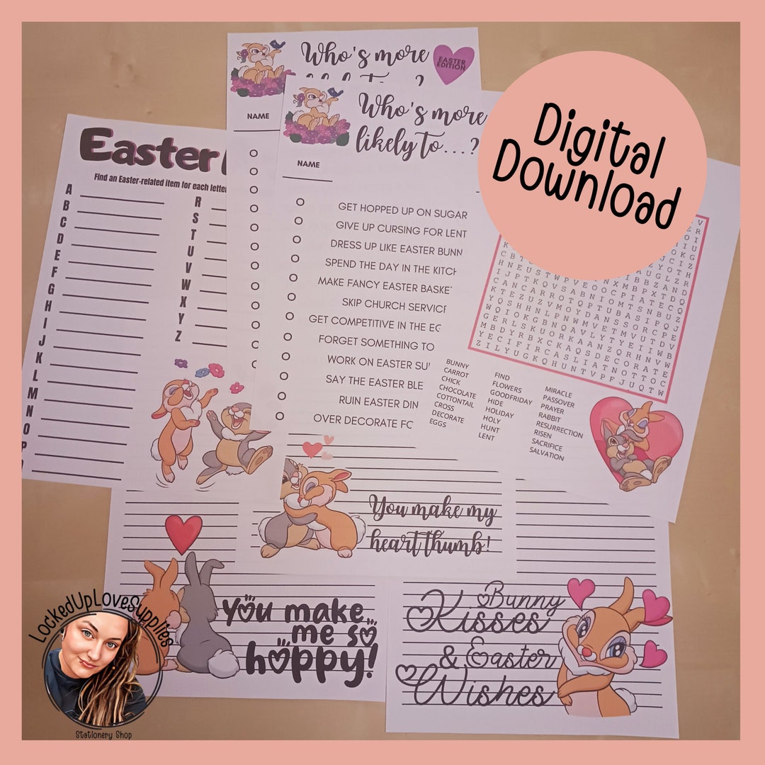 Thumber & His Girl Easter Bundle | Games + Writing Paper | Digital ...