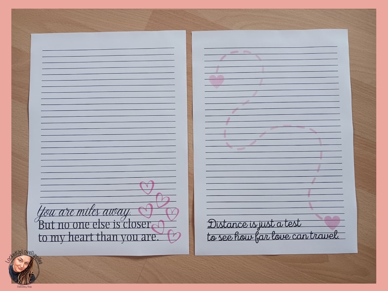 Long Distance Love Writing Paper Set 6 Designs Printed - Etsy