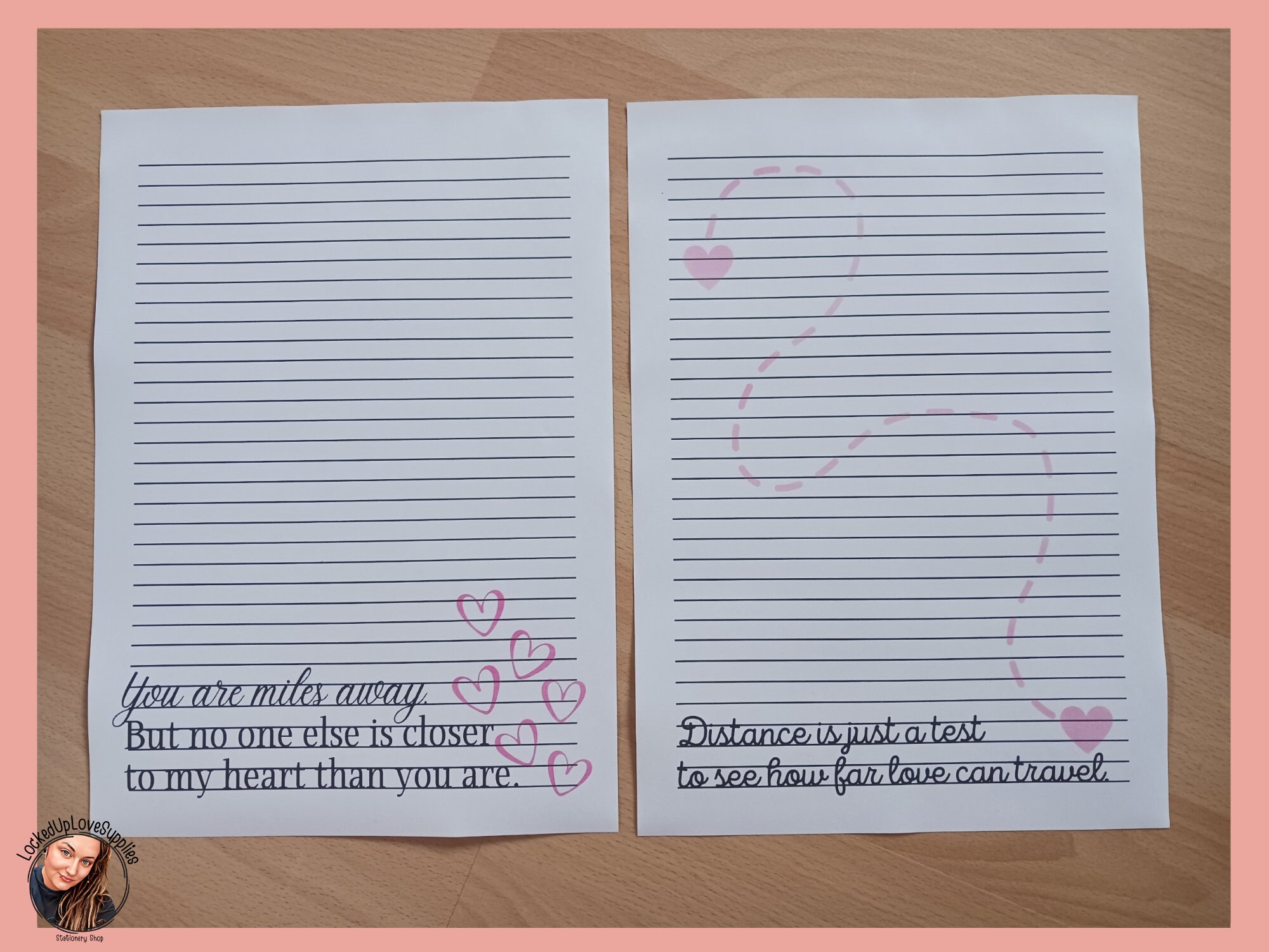 Long Distance Love Writing Paper Set 6 Designs Printed - Etsy