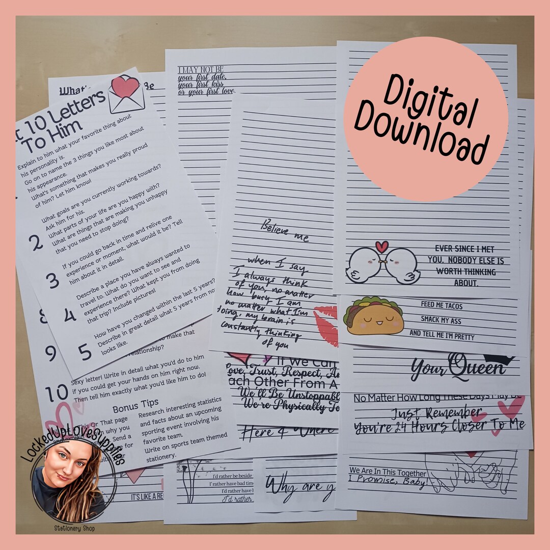 10 Next Letters to Him Set | 10 Writing Prompts + Bonus Tips | 20 ...
