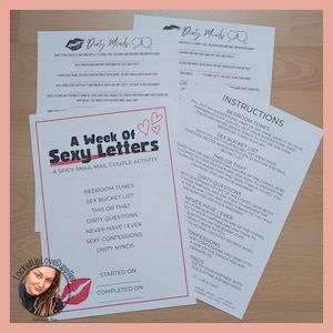 A Week of Sexy Letters Snail Mail Couple Activity | 20pages | Download ...