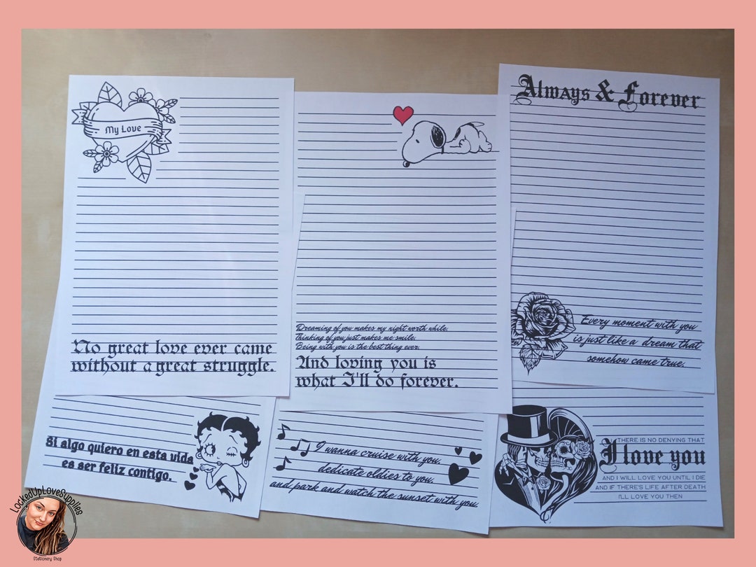 Chicana Love Writing Paper Set 6 Designs Printed Version - Etsy