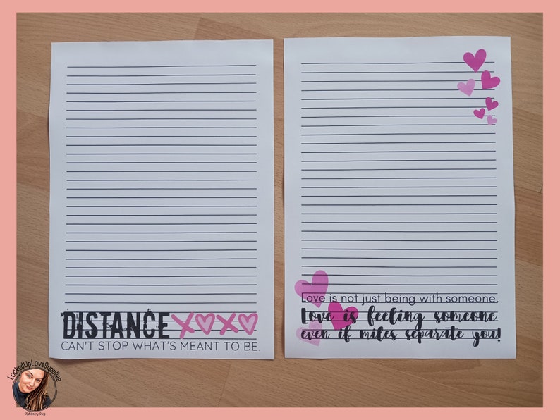 Long Distance Love Writing Paper Set 6 Designs Printed - Etsy