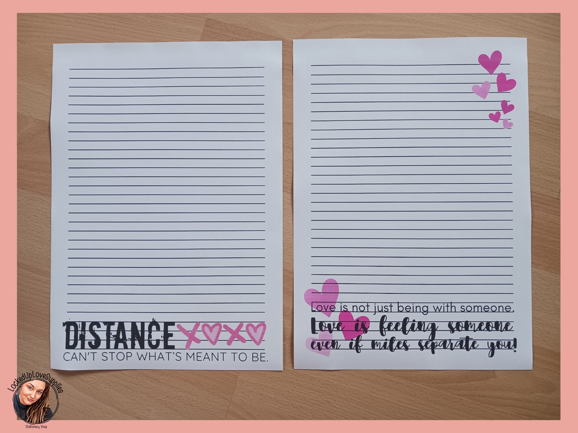 Long Distance Love Writing Paper Set 6 Designs Printed - Etsy