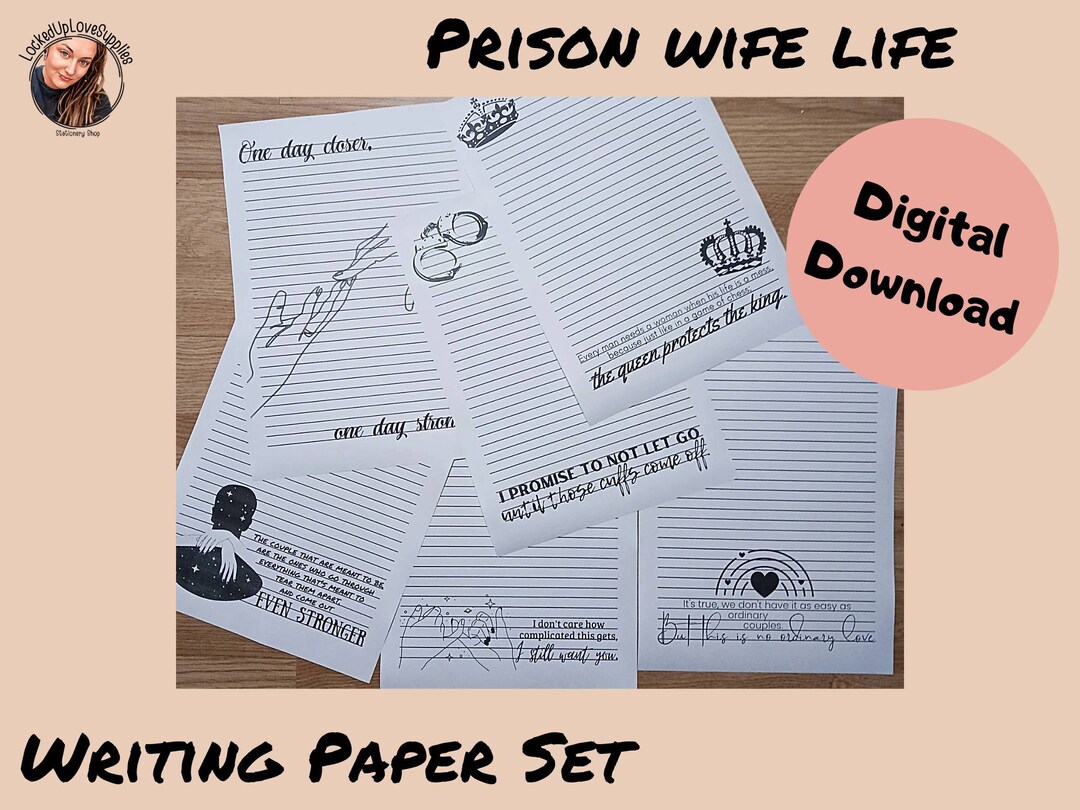 Prison Wife Life Writing Paper Set 6 Desins Digital - Etsy