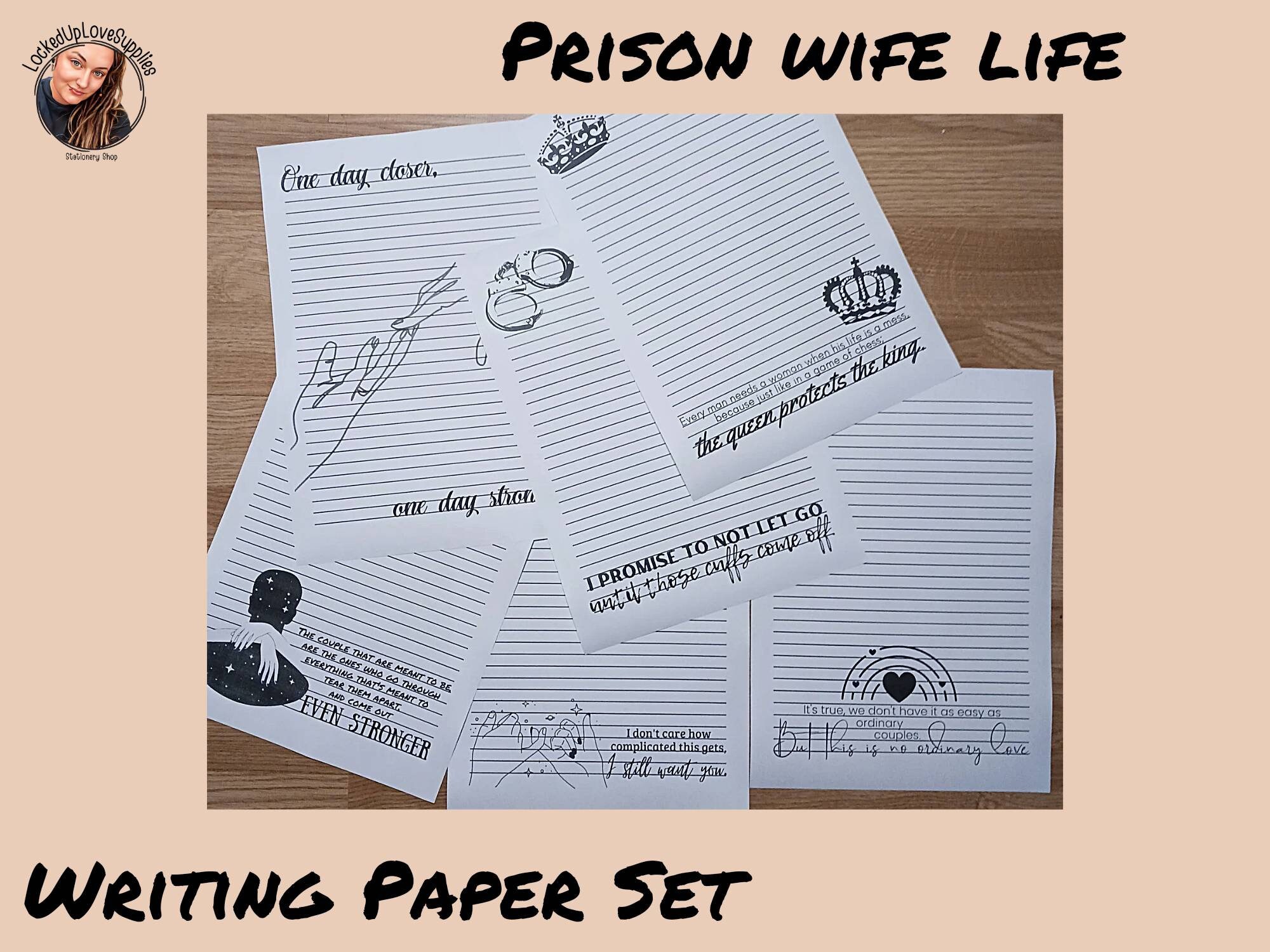 Prison Wife Life Writing Paper Set 6 Designs Printed - Etsy