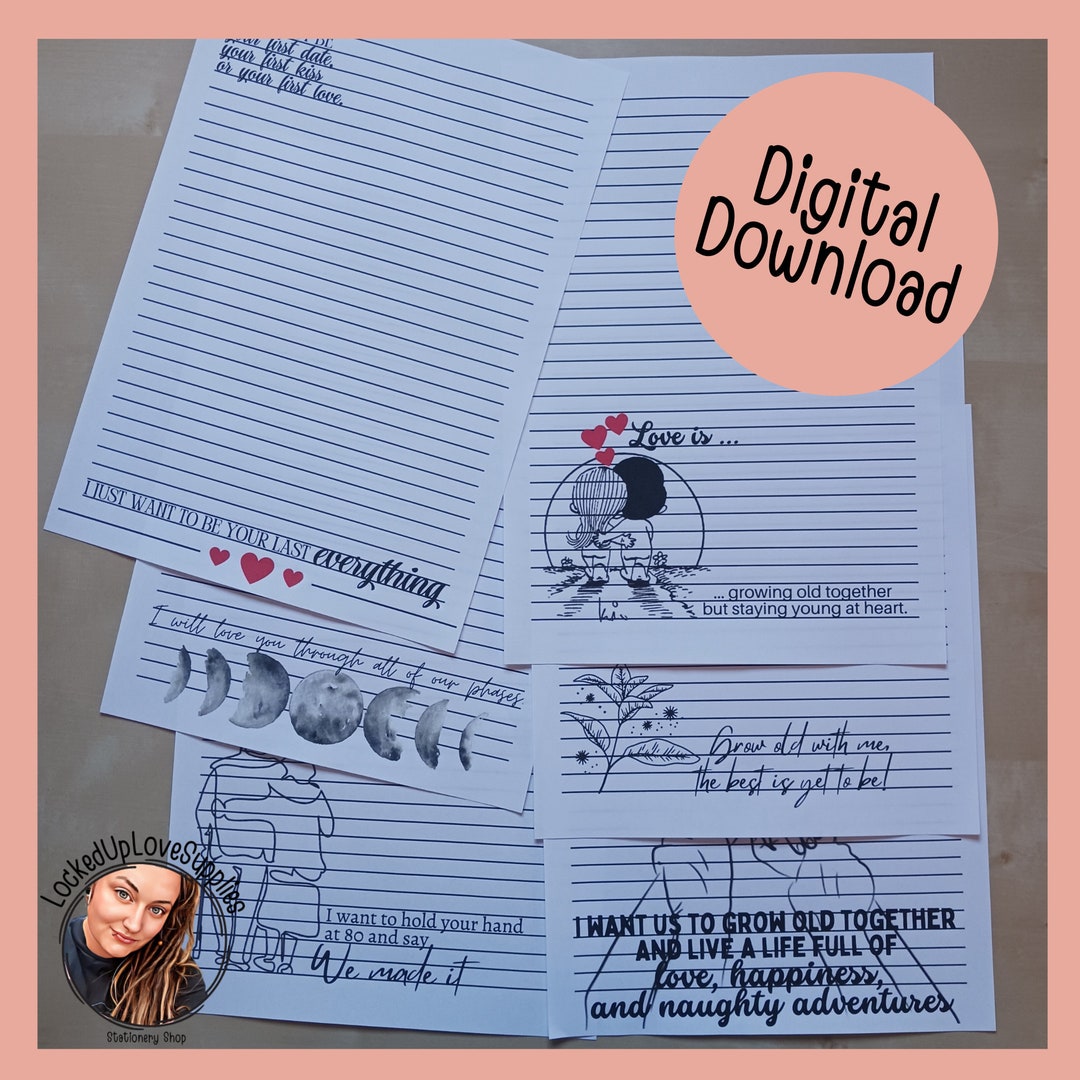 Grow Old With Me Writing Paper Set | 6 Designs | Download | Prisonwife ...
