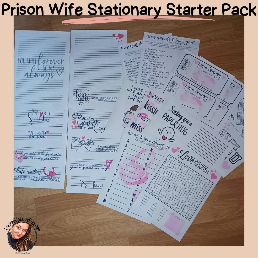 Prison Wife Stationery Starter Set Digital Version Bulk - Etsy