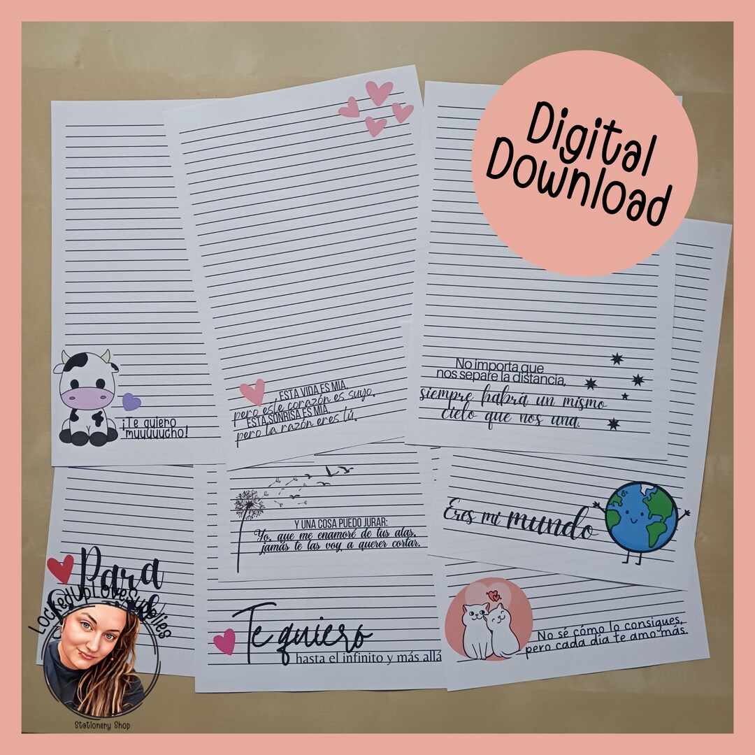 Forever Writing Paper Set 8 Designs Digitalversion Printables ...