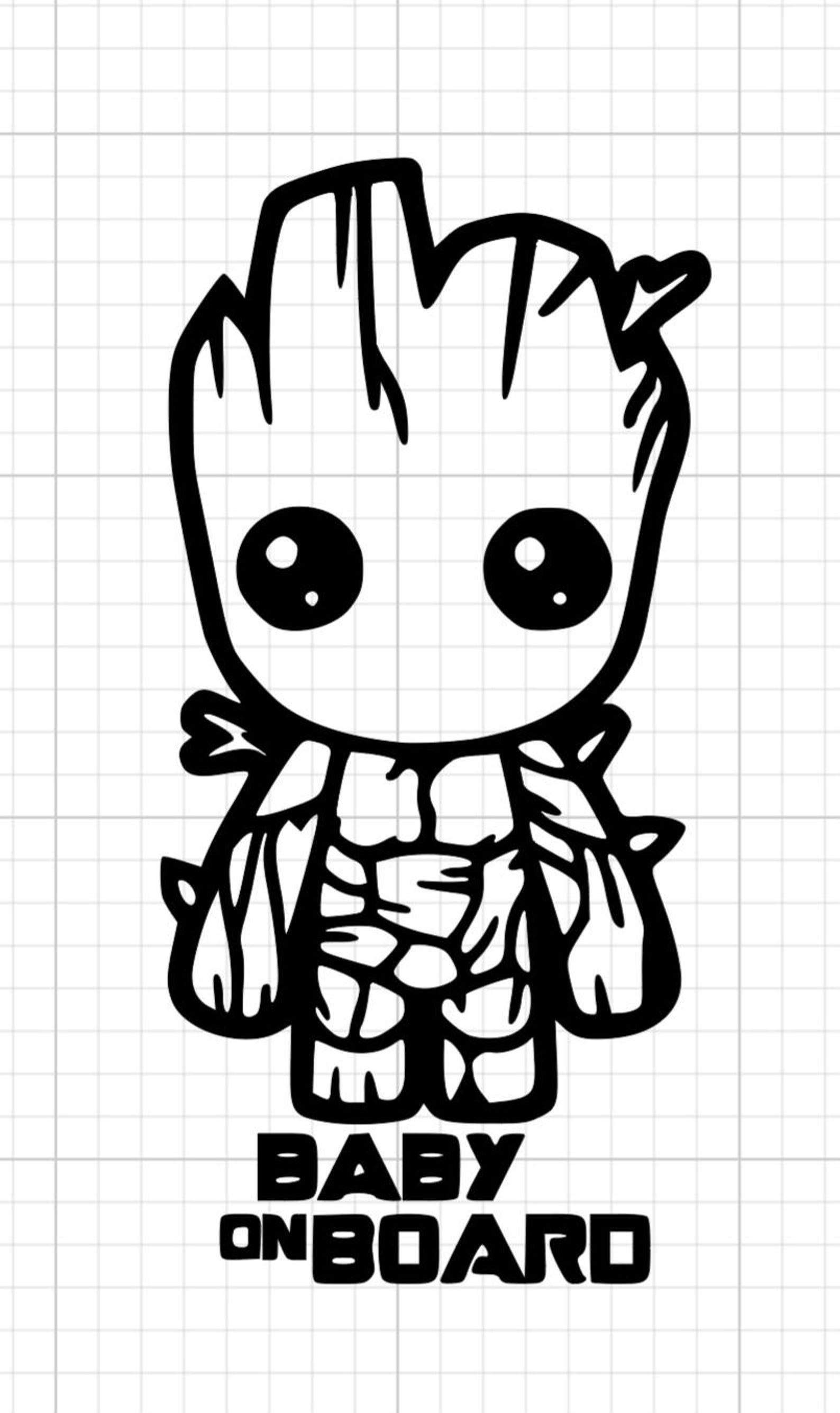 Baby (groot) on Board Car Decal - Etsy