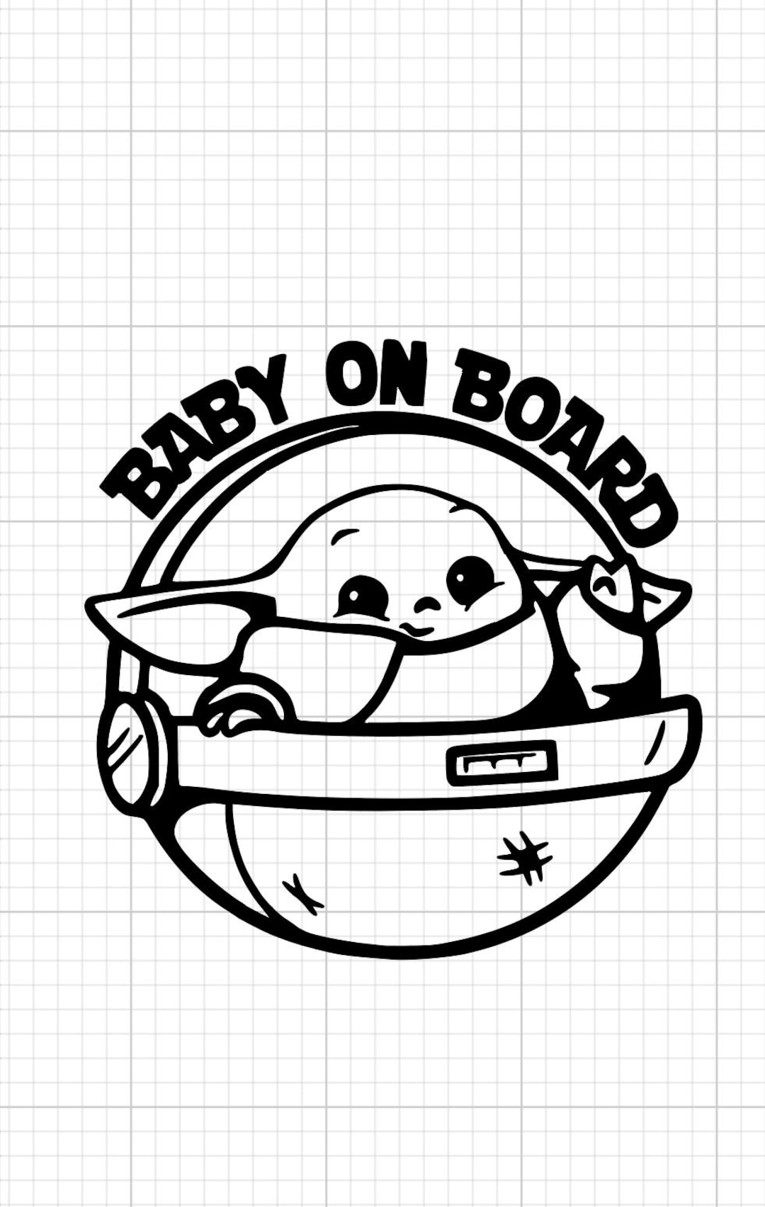 Baby Grogu on Board Car Decal Star Wars - Etsy