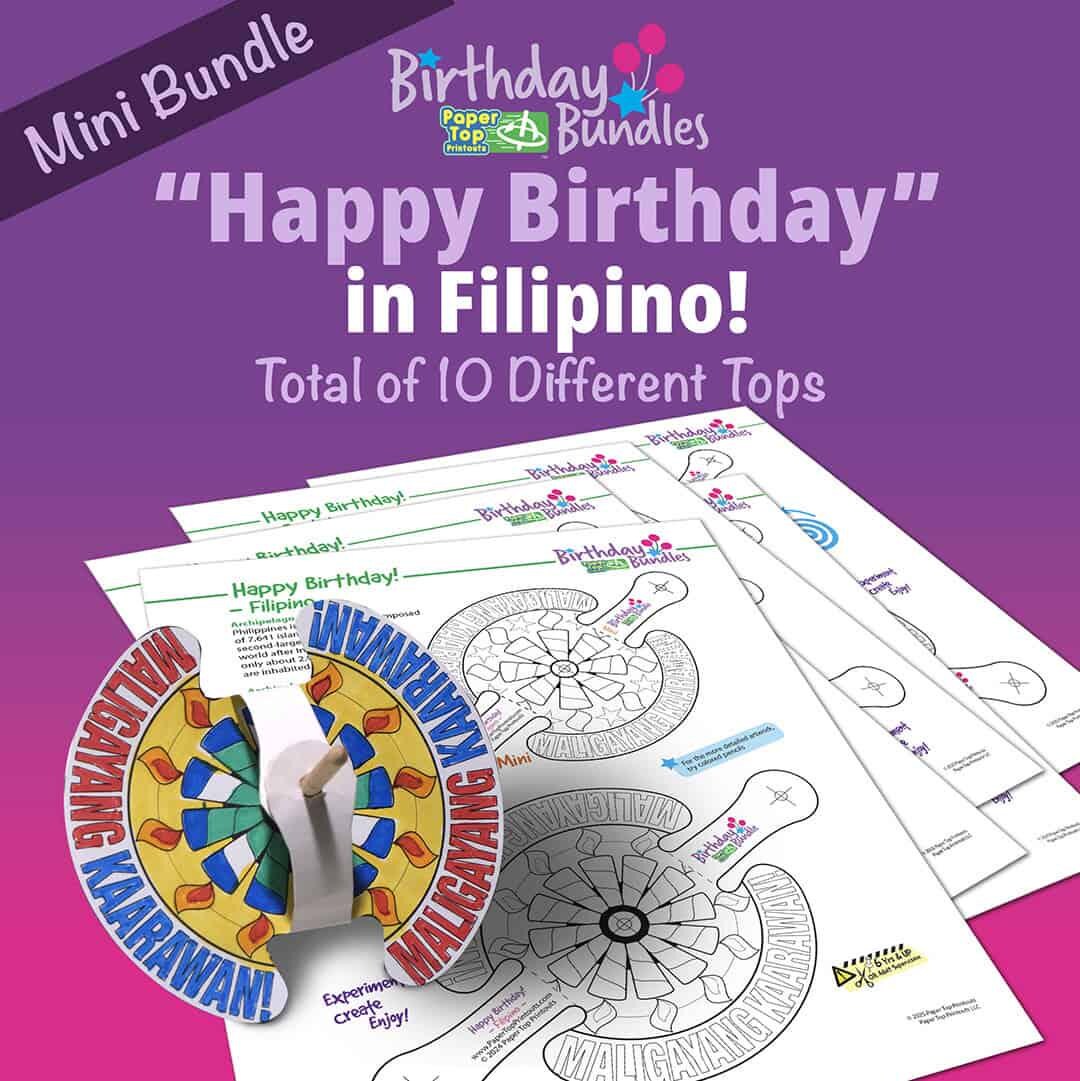 Happy Birthday in Filipino – Mini Birthday Bundle – Paper Top Printouts ...