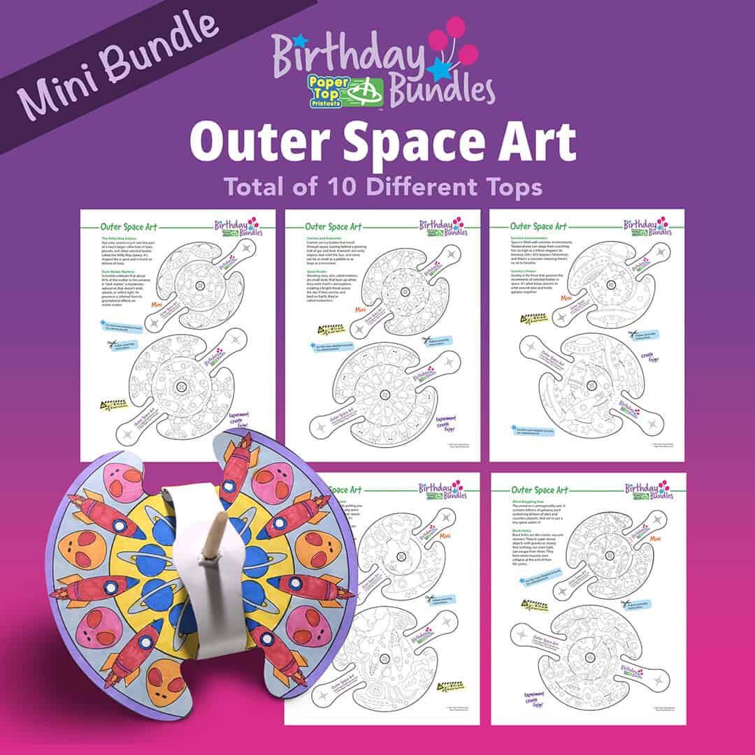 Outer Space Art – Mini Birthday Bundle – Paper Top Printouts - Etsy