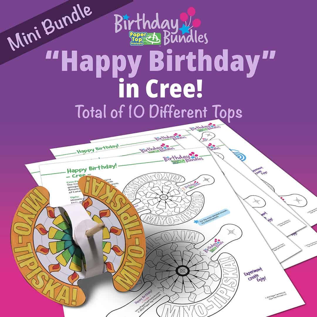 Happy Birthday in Cree – Mini Birthday Bundle – Paper Top Printouts - Etsy
