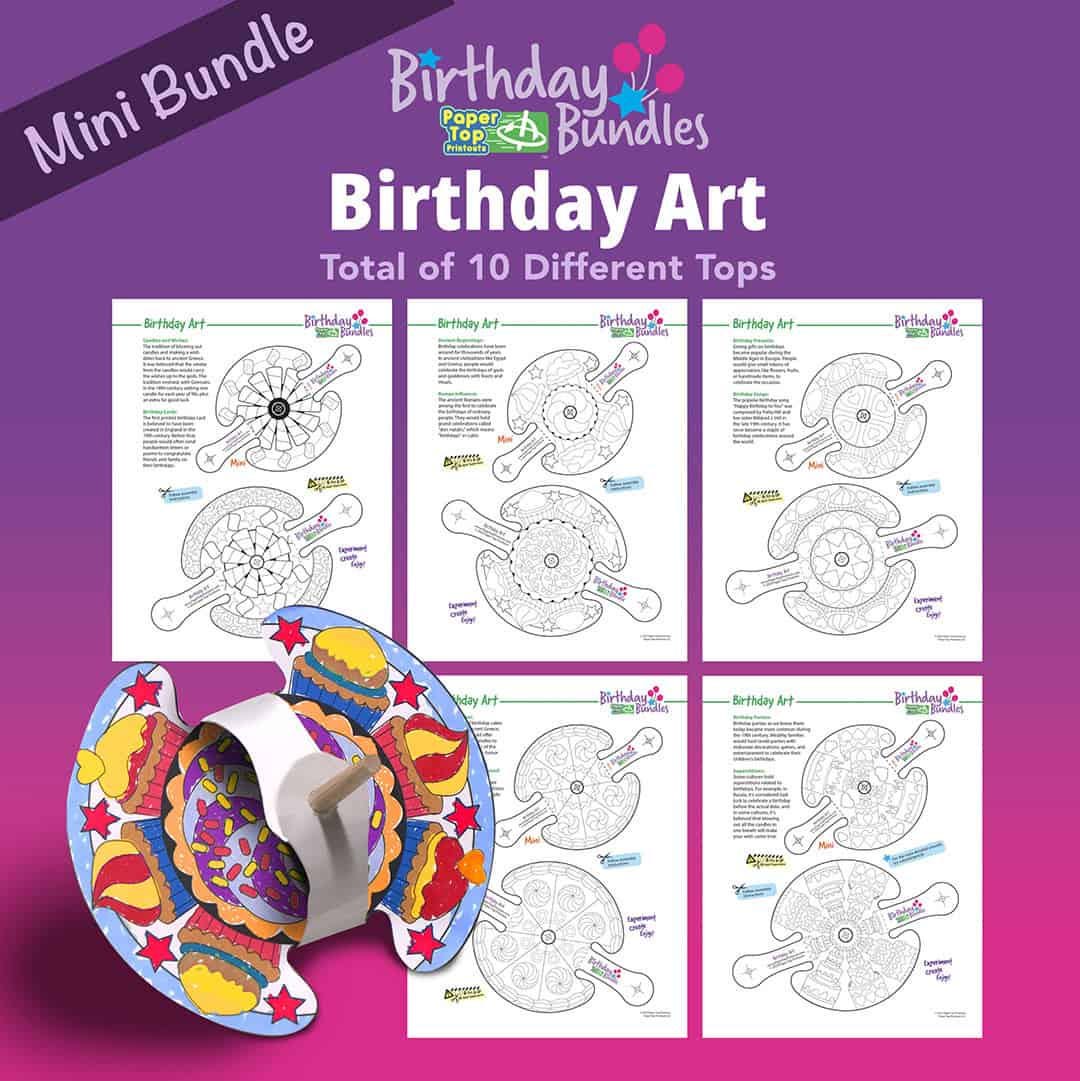 Birthday Art – Mini Birthday Bundle – Paper Top Printouts - Etsy