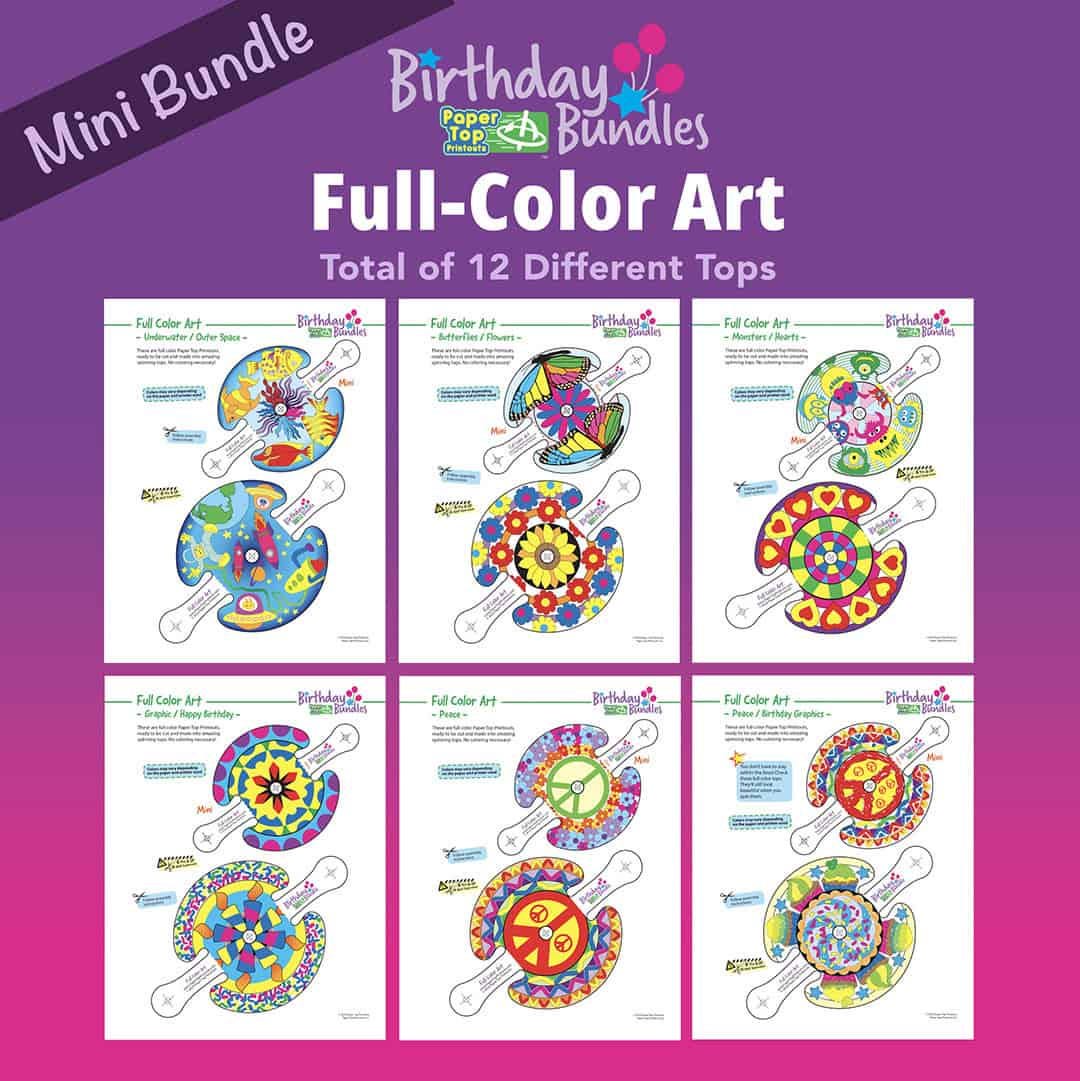 Full Color Art – Mini Birthday Bundle – Paper Top Printouts - Etsy