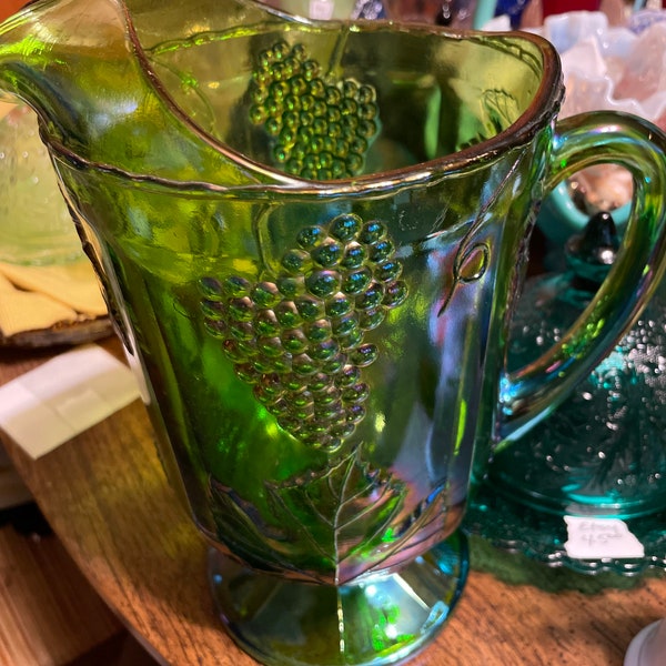 Footed Glass Pitcher - Etsy