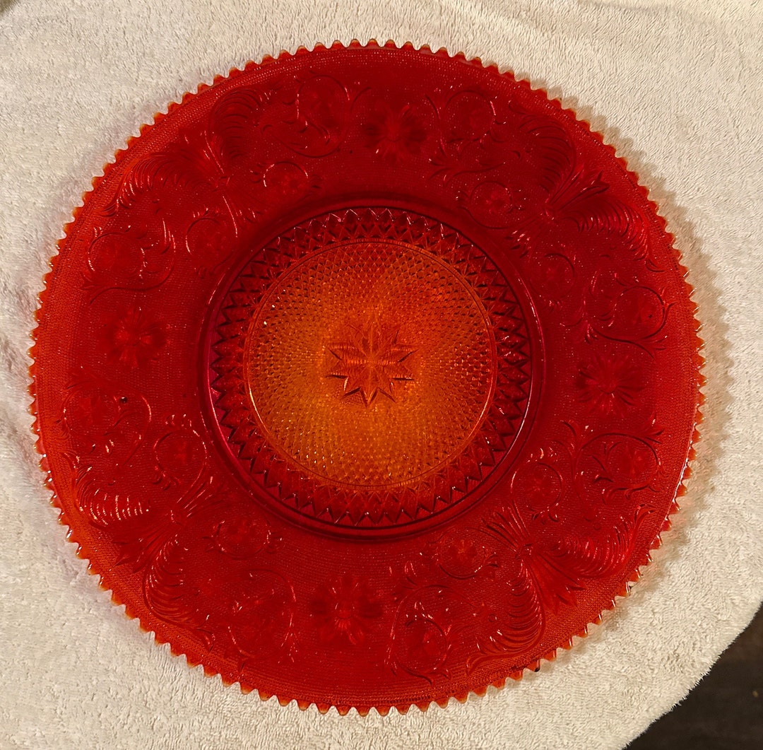 Tiara Exclusives Ruby Red Sandwich Torte Plate Round Platter 16 IN - Etsy